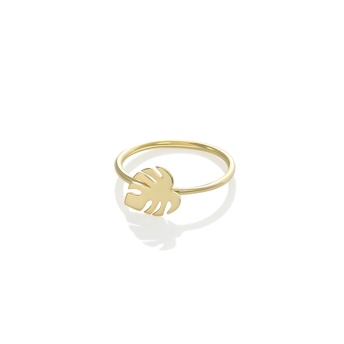 Monstera ring gold – Whimsy Jewelry