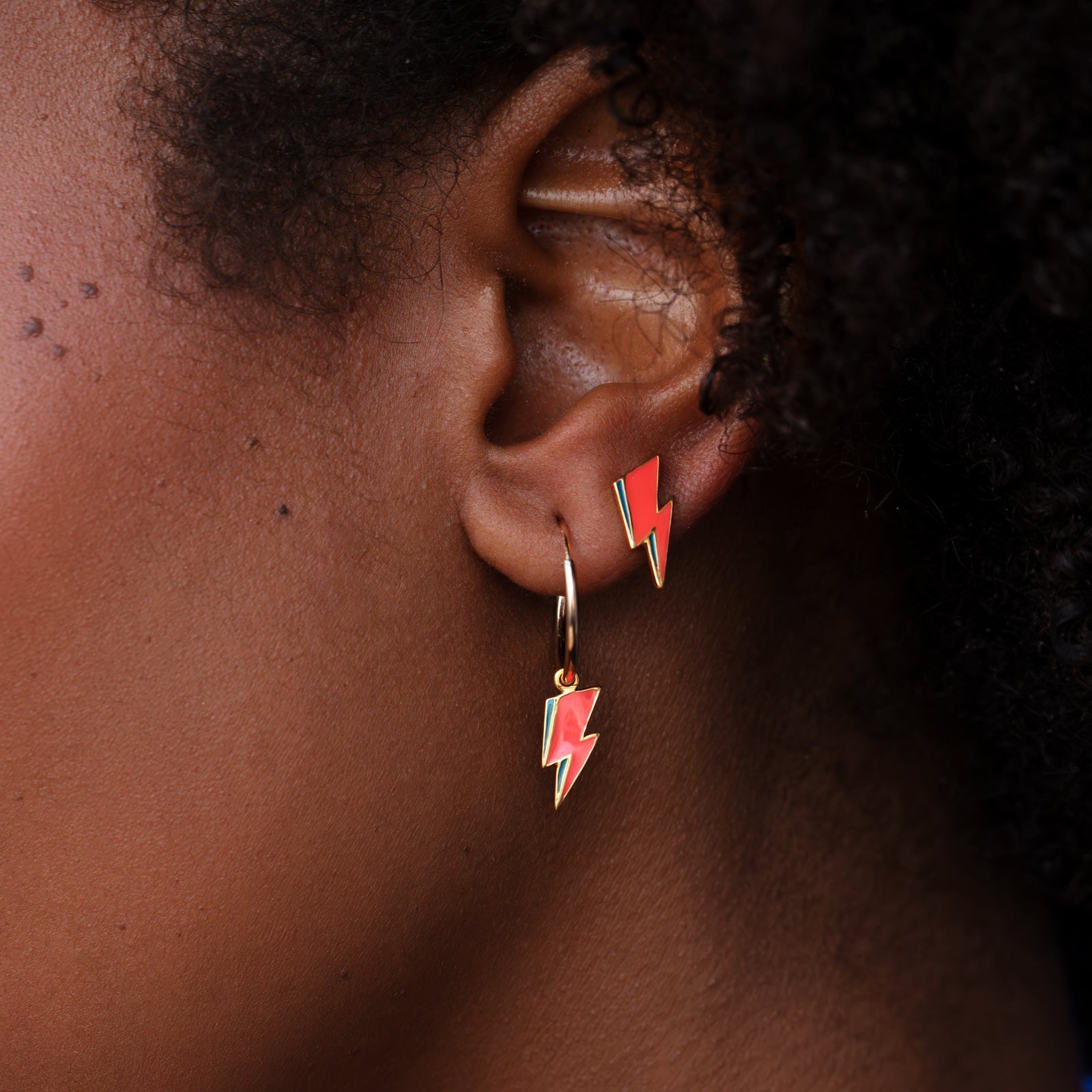 Bowie lightning bolt earrings store